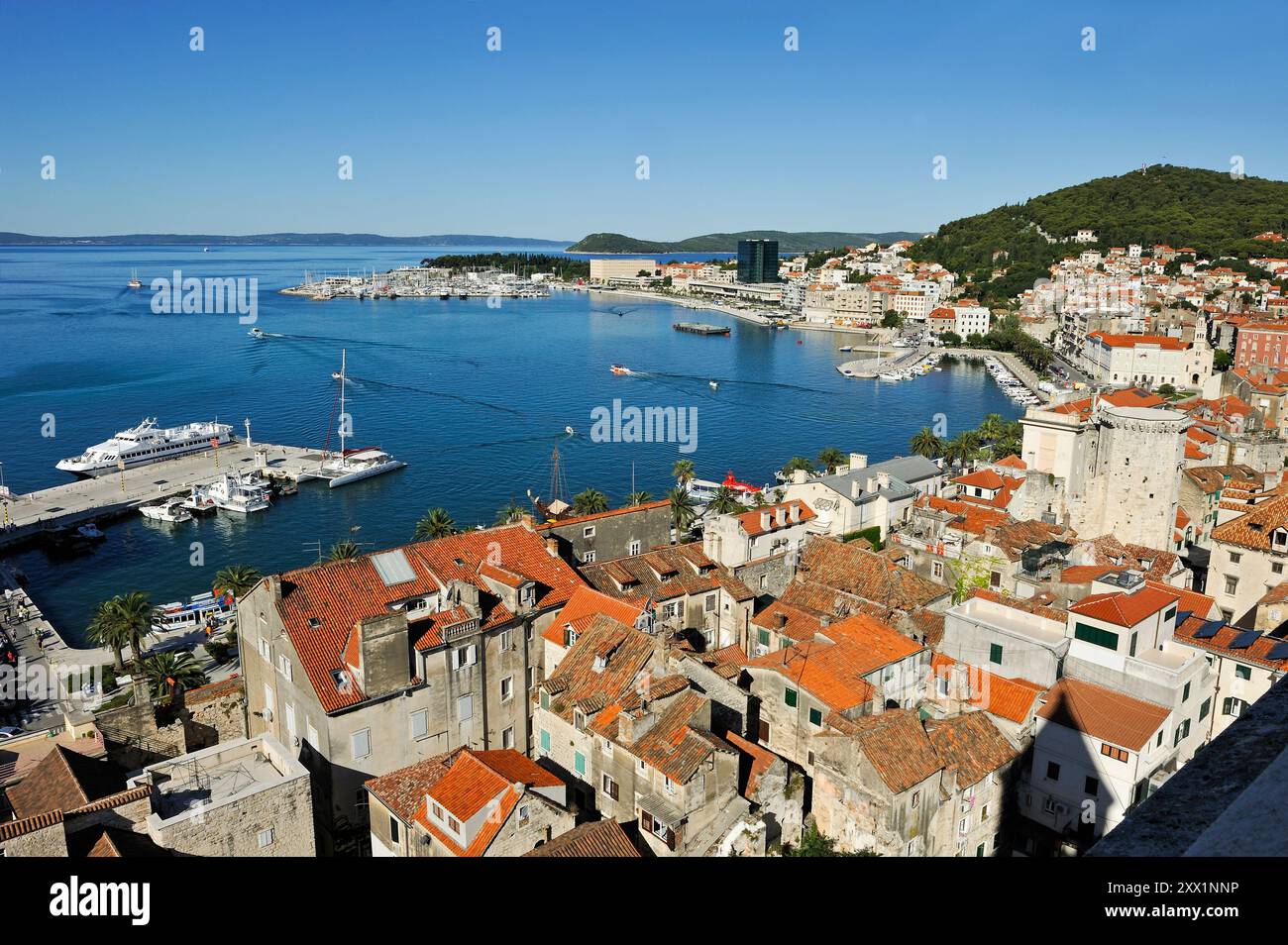 Panoramic view mediterranean town split historical buildings hi-res ...