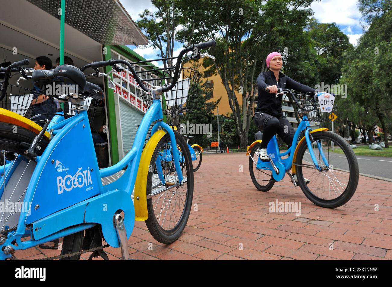 Bicycle-sharing system in Zona Rosa area, Bogota, Colombia, South ...