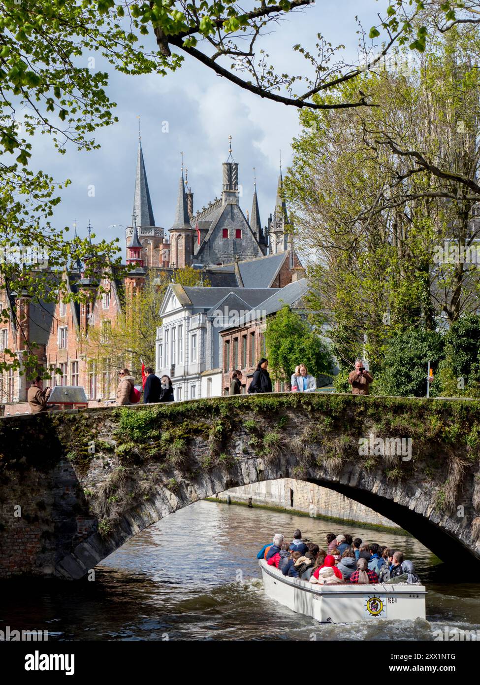 Canal and architecture detail, Bruges, UNESCO World Heritage Site ...