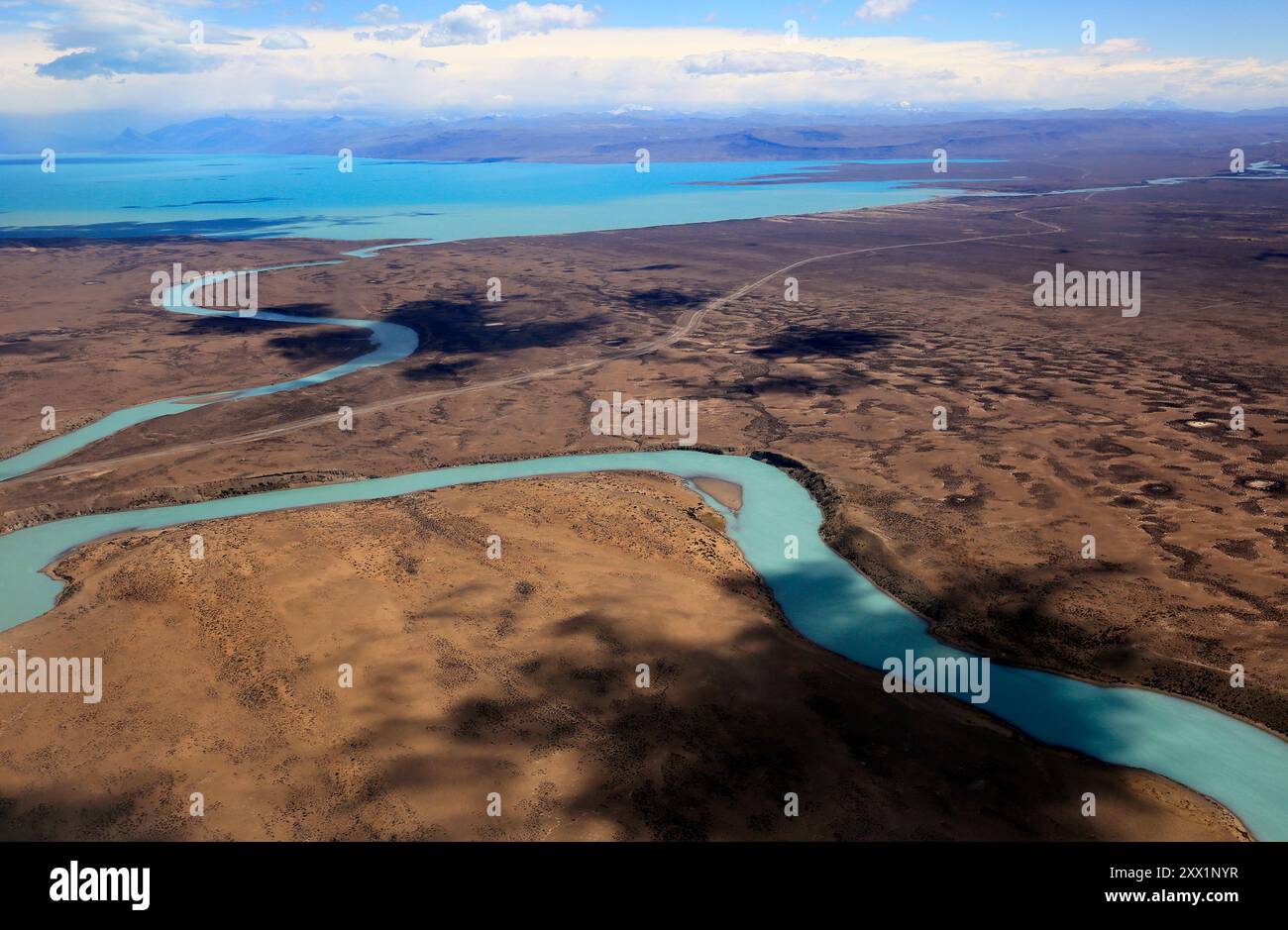 Santa Cruz river and Lago Argentino, Argentine Patagonia, Argentina ...