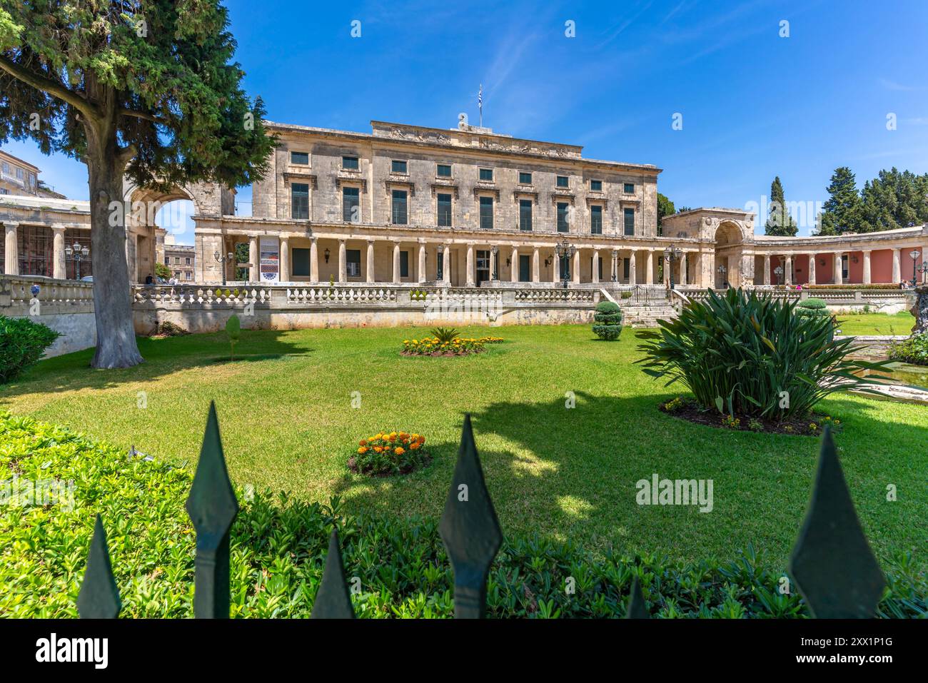 View of Corfu Museum of Asian Art in Anaktoron Square, Corfu Old Town ...
