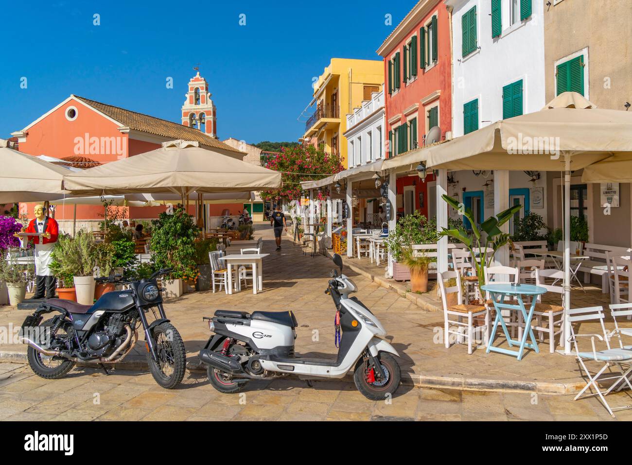 View of cafes and restaurants in Gaios Plaza de l' Ascension in Gaios ...