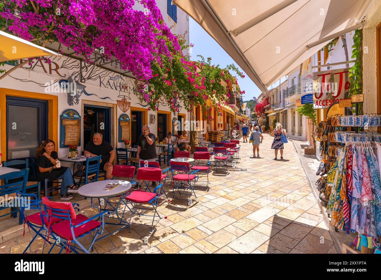 View of cafes and restaurants in Gaios Plaza de l'Ascension in Gaios ...
