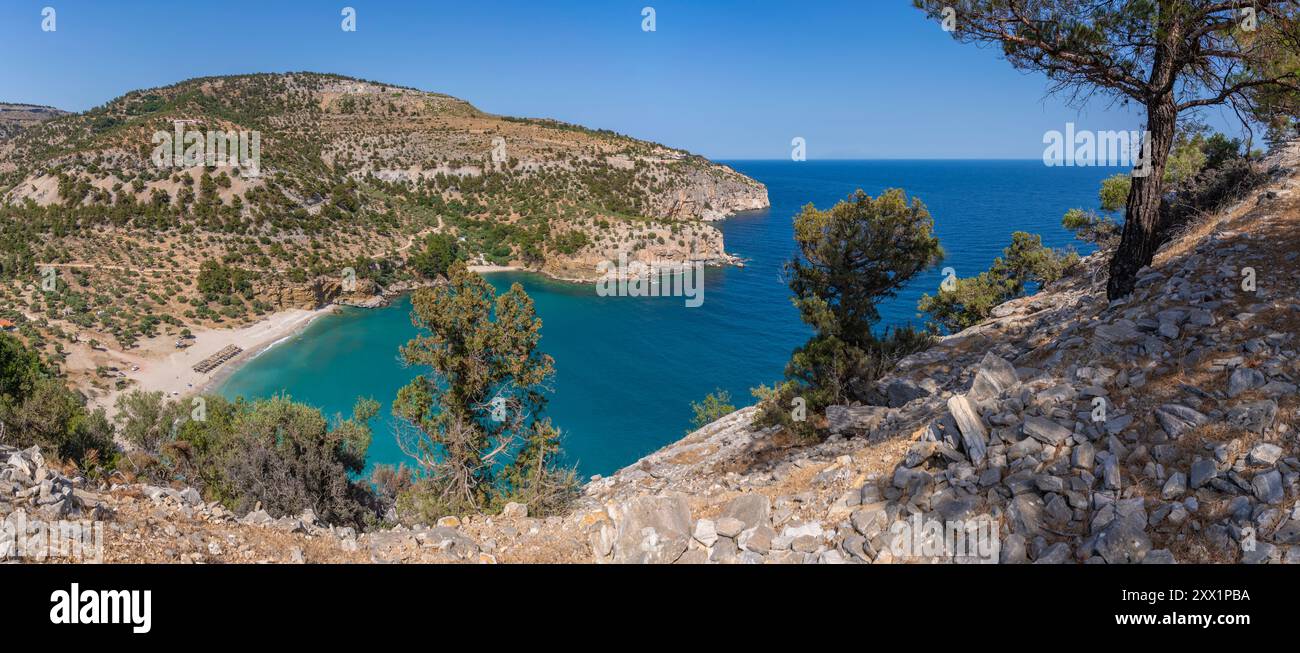View of Livadi Beach and Holy Monastery of the Archangel Michael from ...