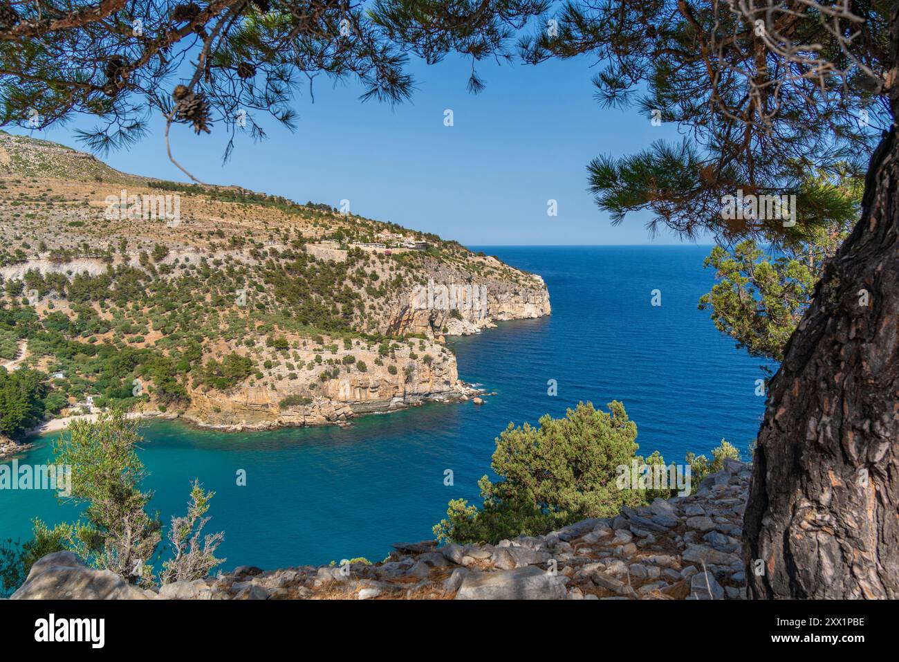 View of sea and Holy Monastery of the Archangel Michael from Viewpoint ...