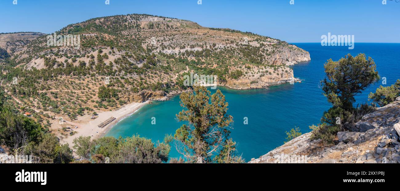 View of Livadi Beach and Holy Monastery of the Archangel Michael from ...