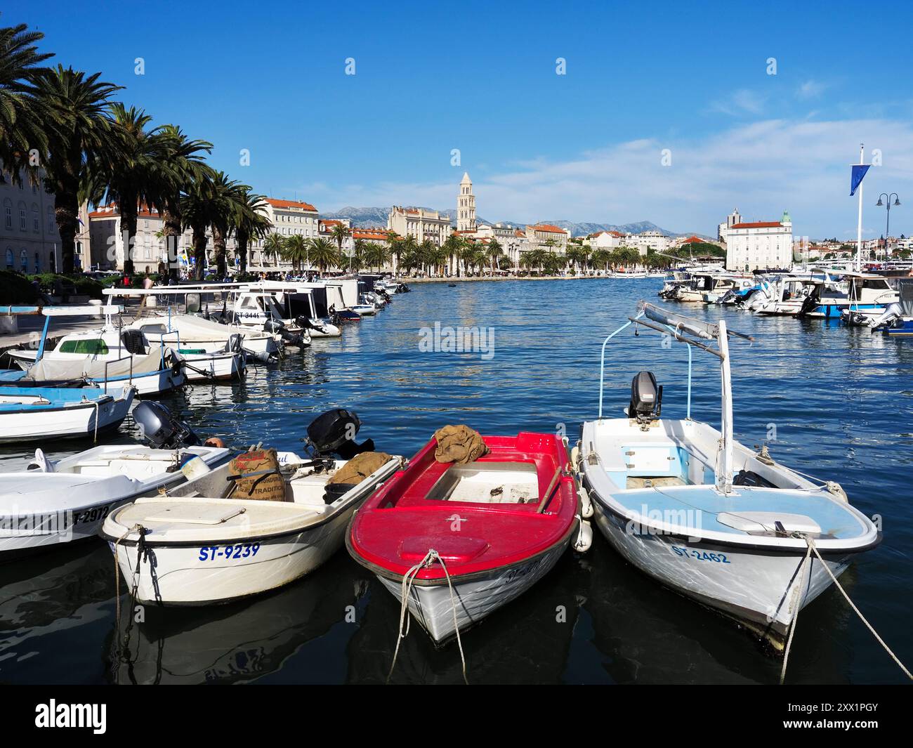 Riva and Old Town from Matejuska, Split, Croatia, Europe Stock Photo ...