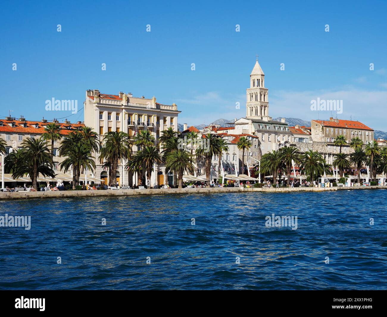 Riva and Old Town from Matejuska, Split, Croatia, Europe Stock Photo ...