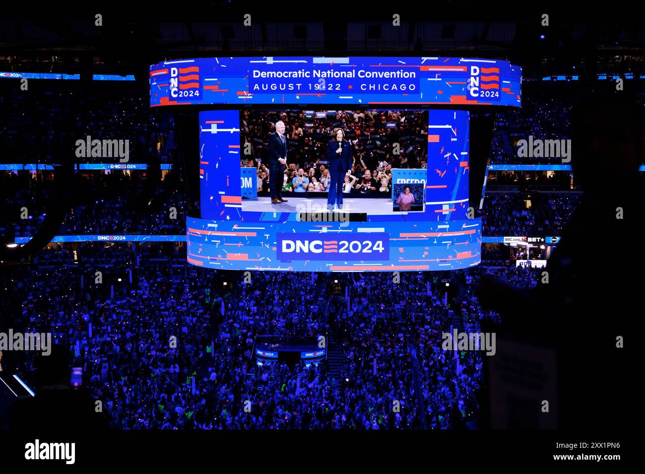 Chicago, USA. 20th Aug, 2024. CHICAGO, ILLINOIS - AUGUST 20: Kamala ...