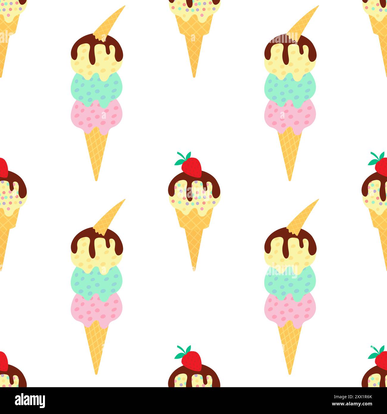 Wafer sweet cones pattern Stock Vector Images - Alamy