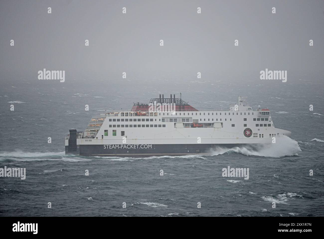 ISLE OF MAN STEAM PACKET COMPANY's flagship vessel, MANXMAN, departing ...