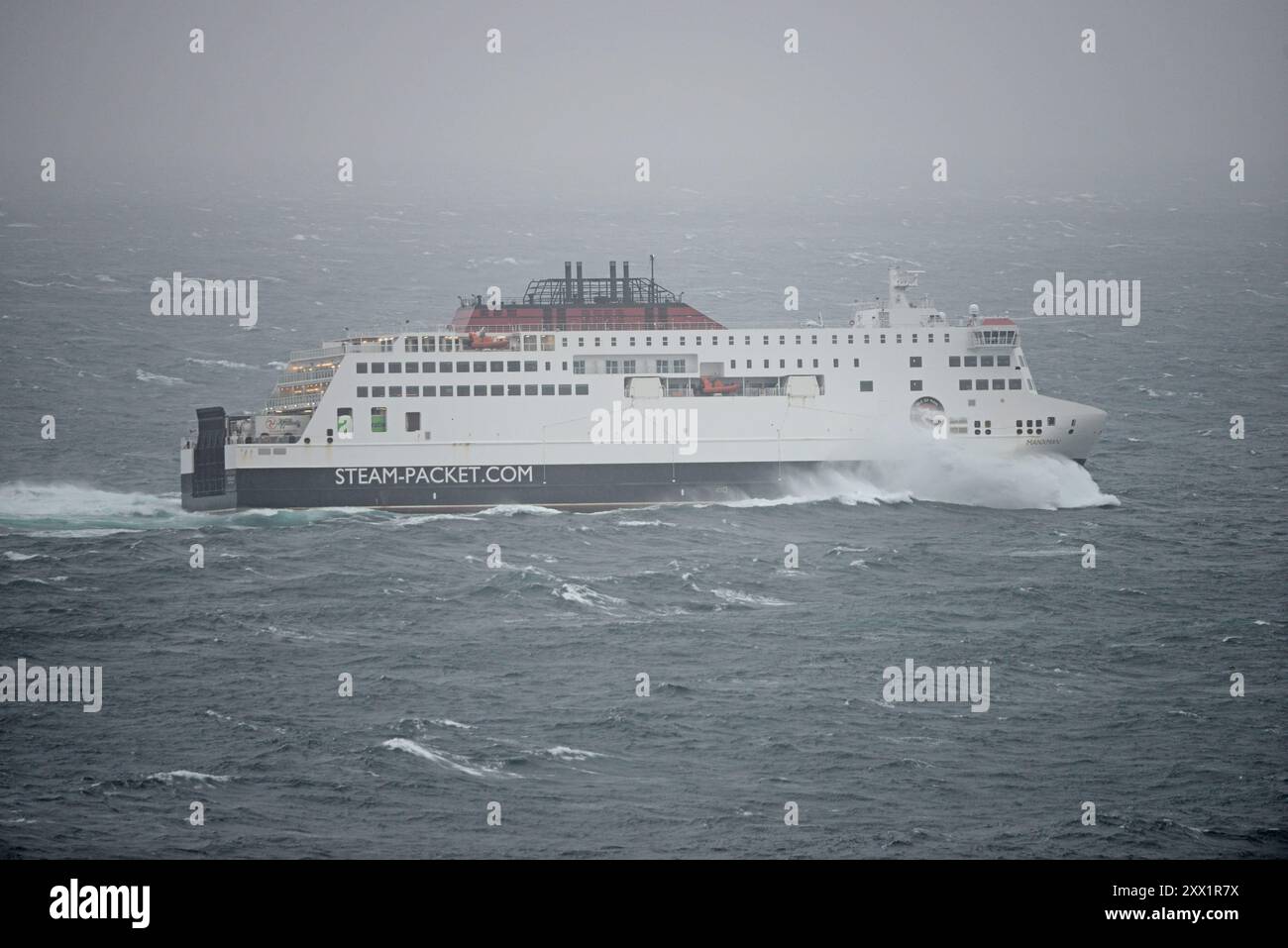 ISLE OF MAN STEAM PACKET COMPANY's flagship vessel, MANXMAN, departing ...