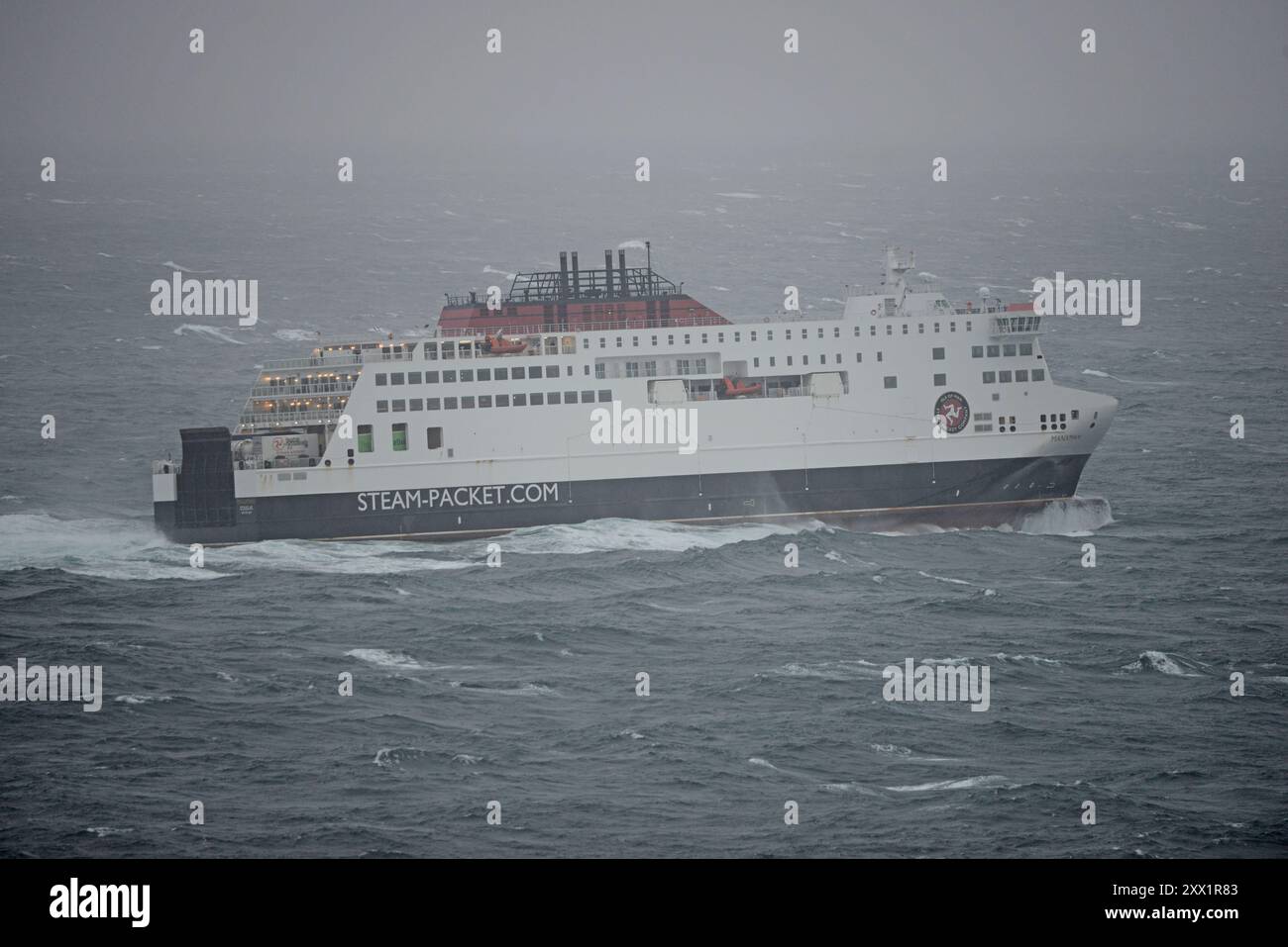 ISLE OF MAN STEAM PACKET COMPANY's flagship vessel, MANXMAN, departing ...
