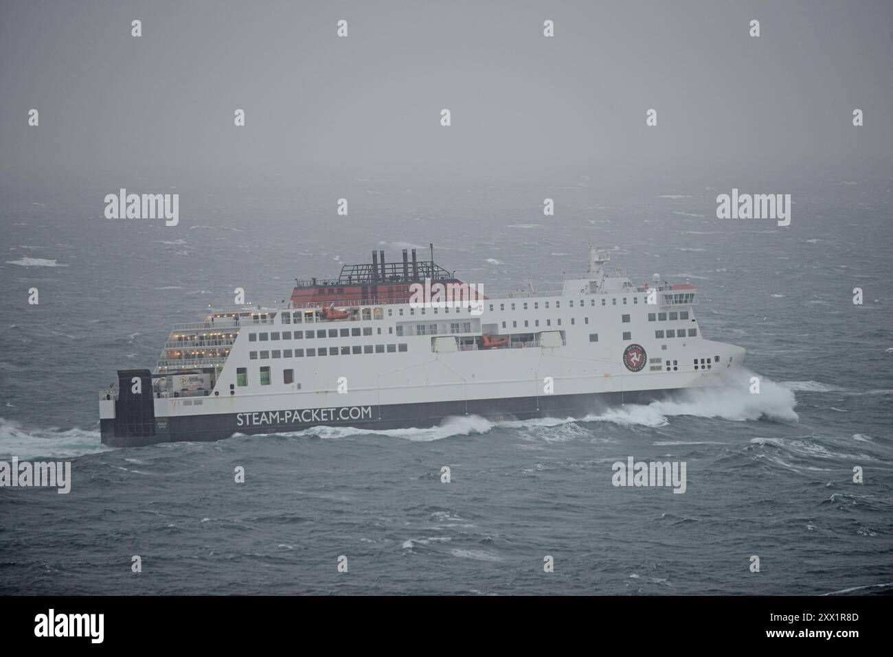 ISLE OF MAN STEAM PACKET COMPANY's flagship vessel, MANXMAN, departing ...