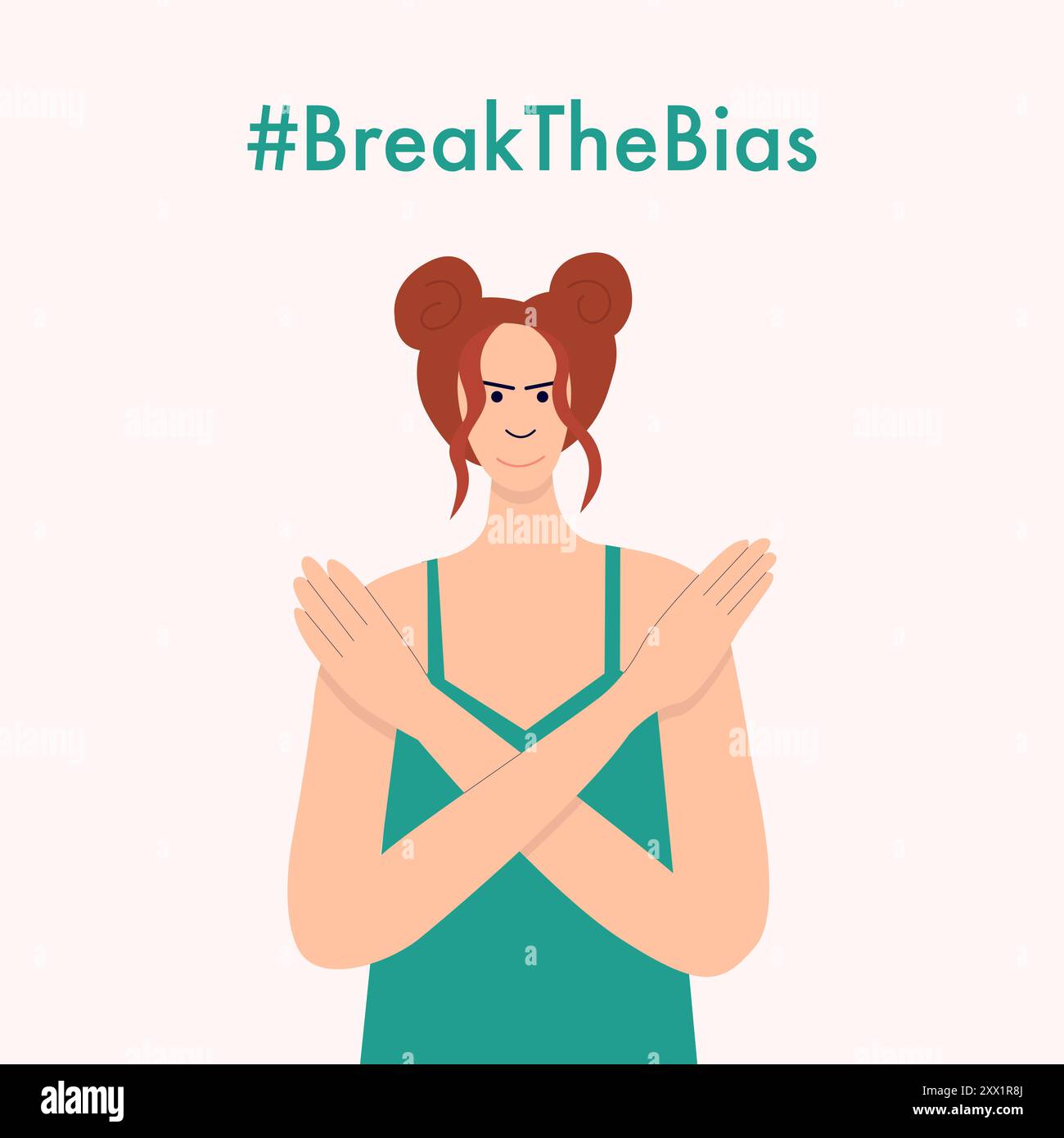 Woman cross arms break the bias concept Stock Vector Image & Art - Alamy