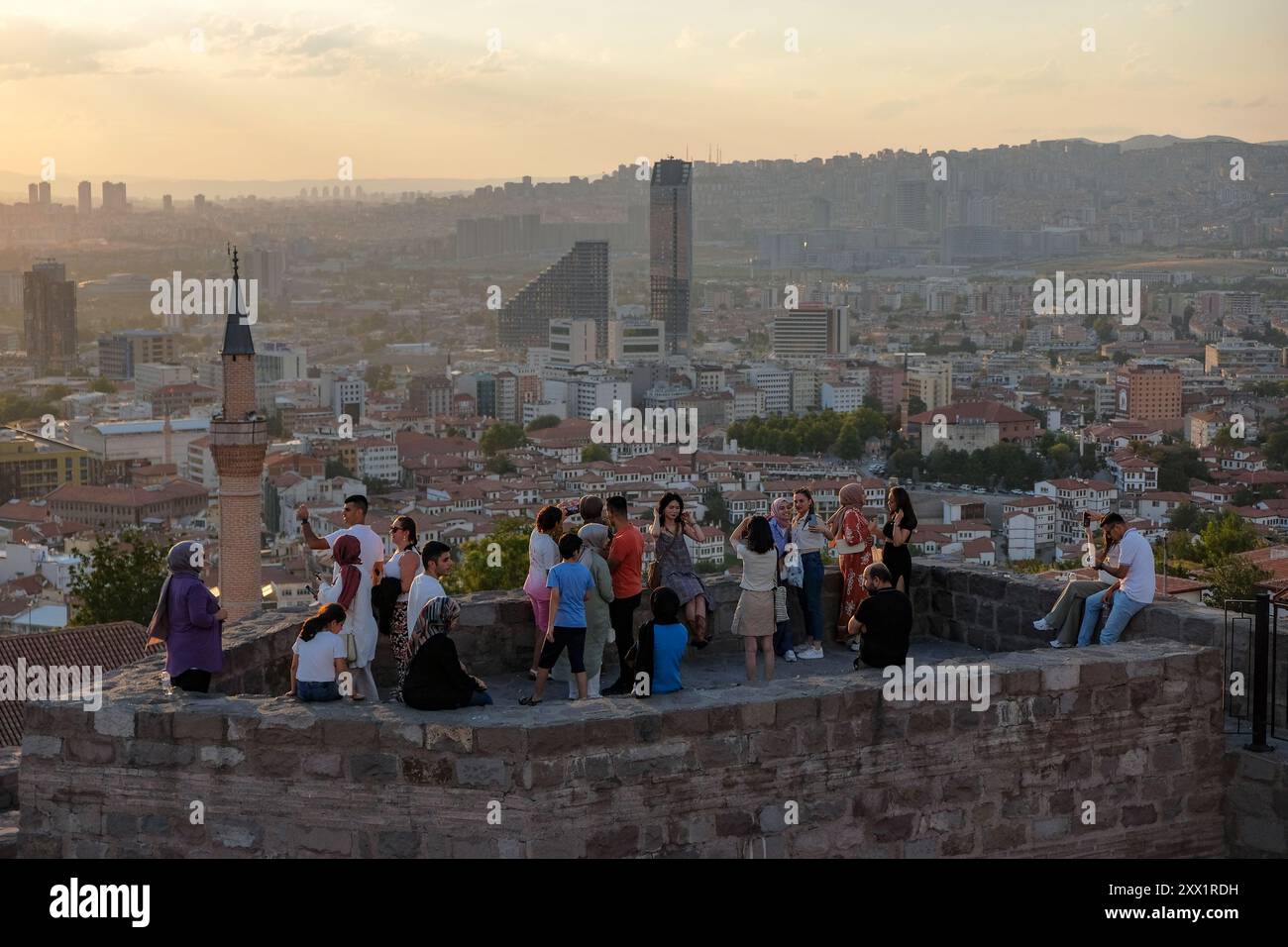 Ankara, Turkey - August 11, 2024: People visiting Ankara Castle, it is ...