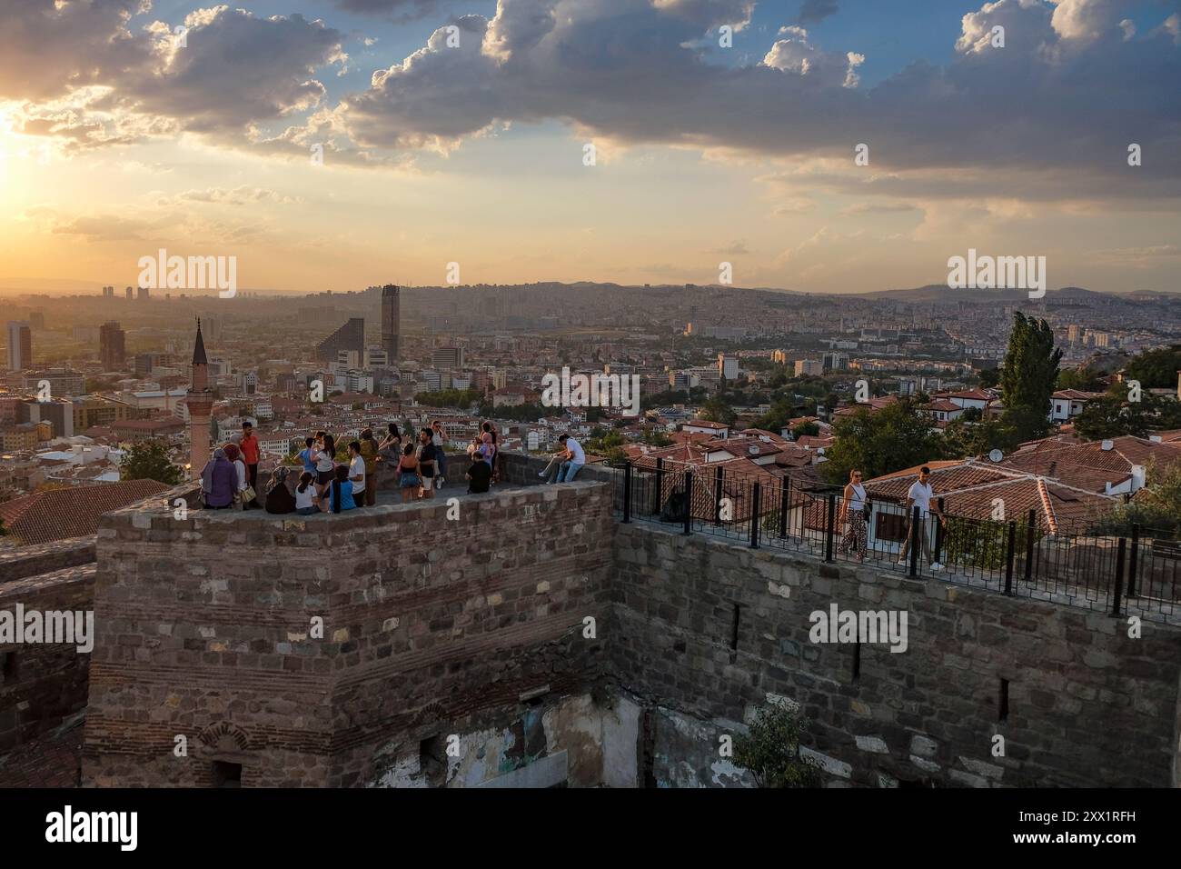 Ankara, Turkey - August 11, 2024: People visiting Ankara Castle, it is ...