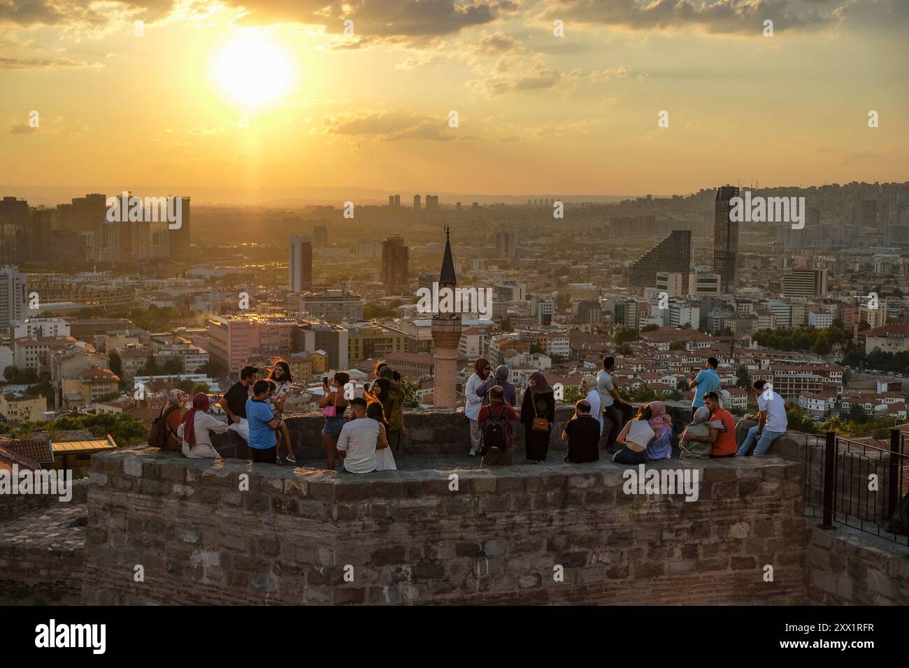 Ankara, Turkey - August 11, 2024: People visiting Ankara Castle, it is ...
