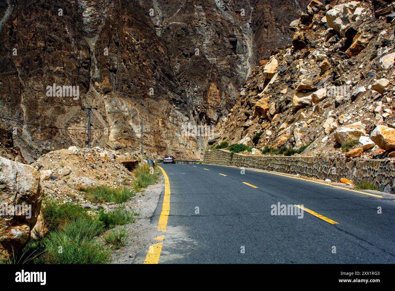 The grand Karakoram highway well known is KKH passing through the ...