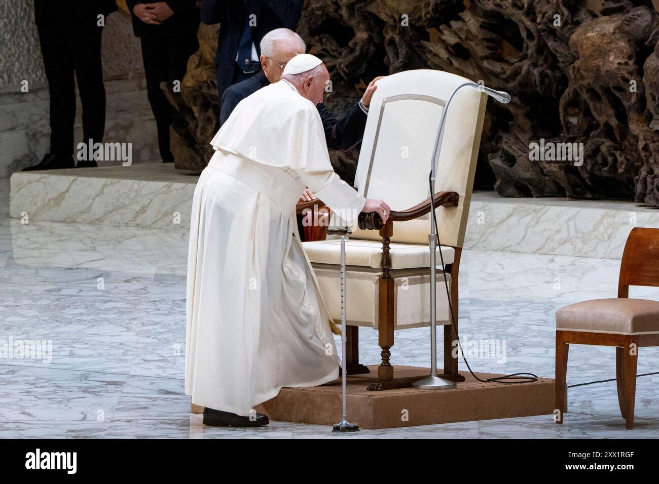Pope Francis arrives at Paul VI Audience Hall to lead his traditional ...