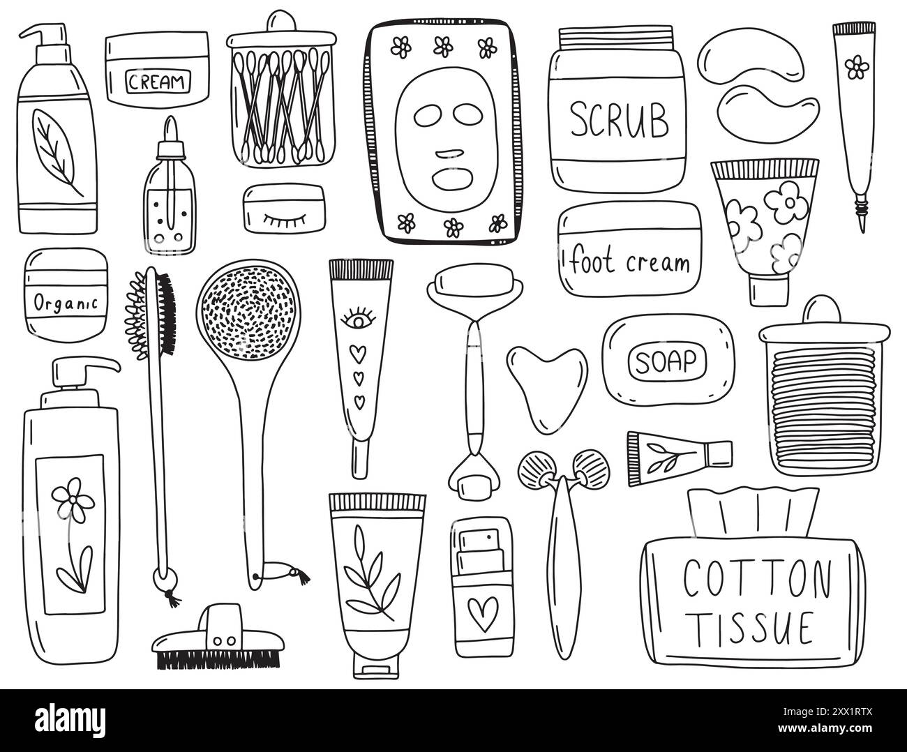 Hand drawn cosmetics elements set Stock Vector Image & Art - Alamy