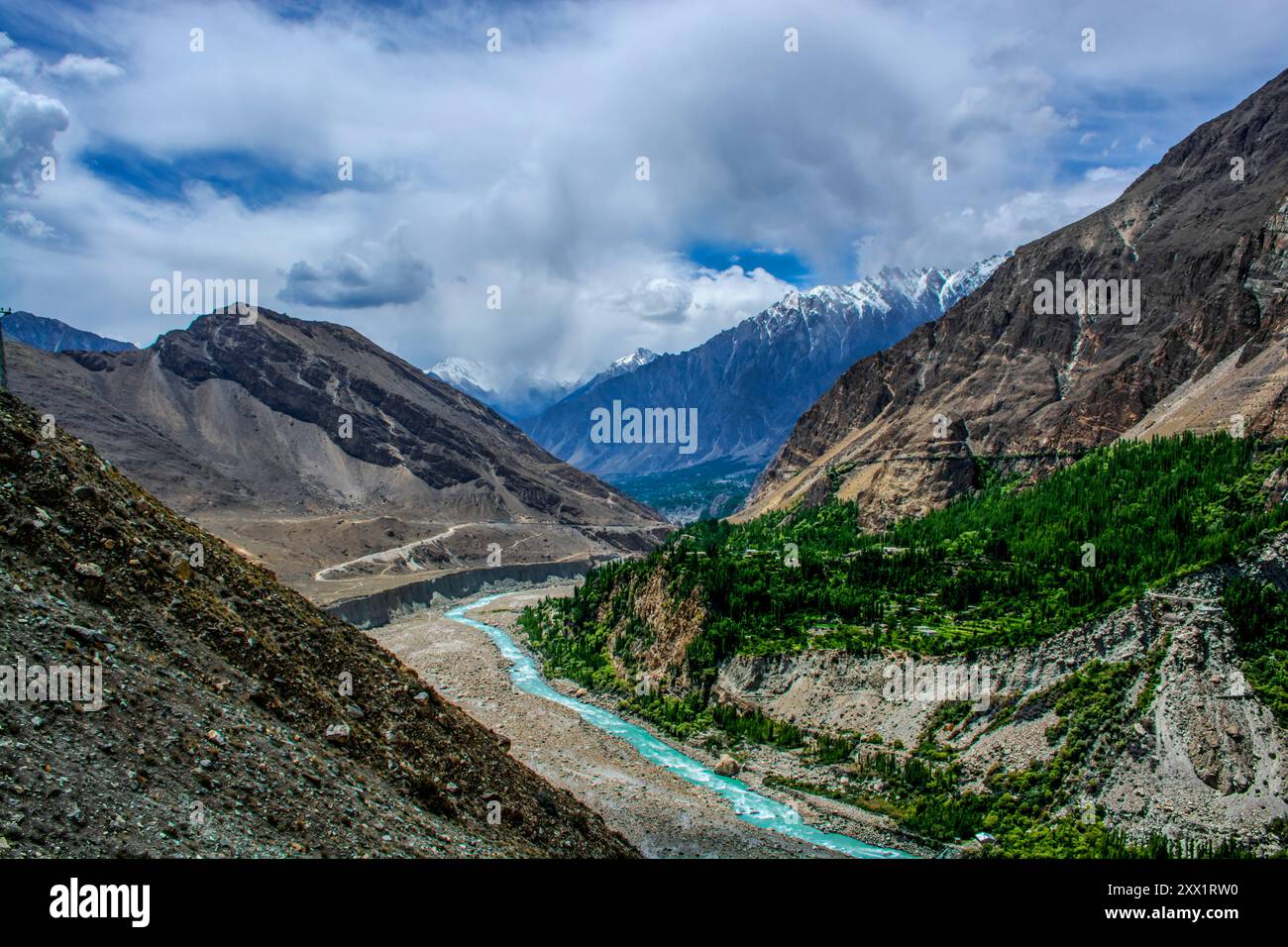 Aerial view hunza river hi-res stock photography and images - Alamy