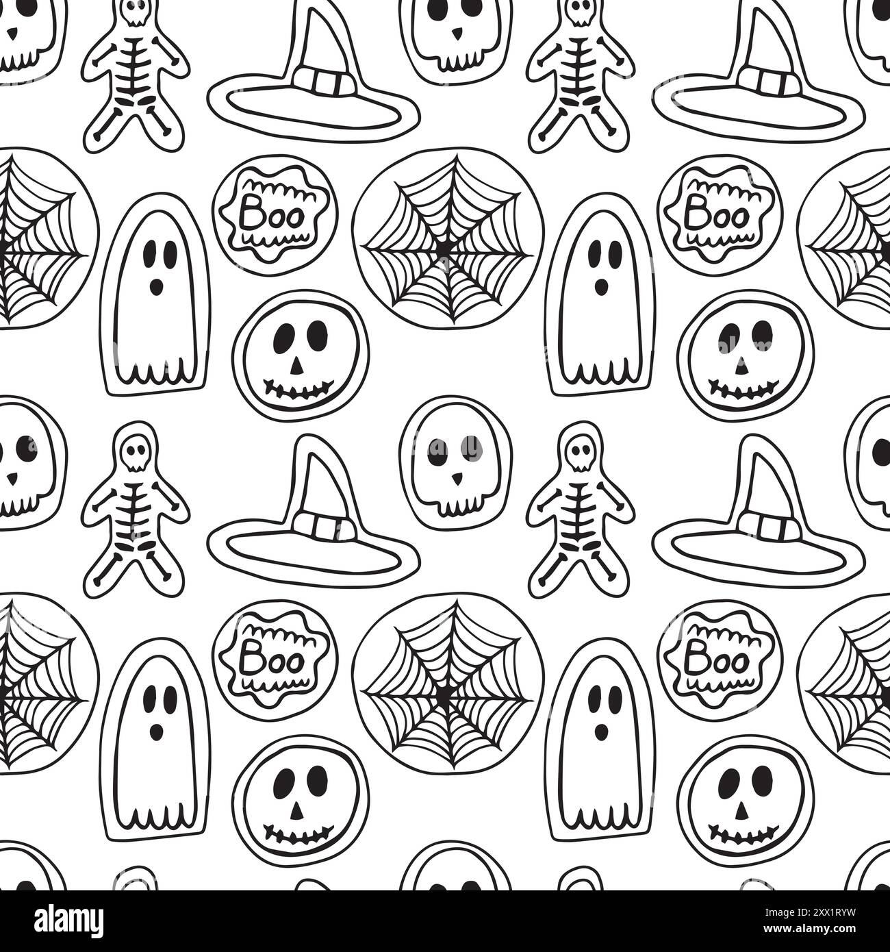 Halloween cookies vector seamless pattern Stock Vector Image & Art - Alamy