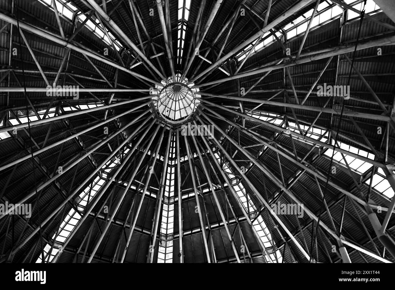 A large metal dome from inside the shopping center building Stock Photo ...