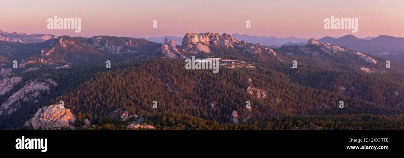 Aerial panoramic photograph of Mt. Rushmore National Memorial from the ...