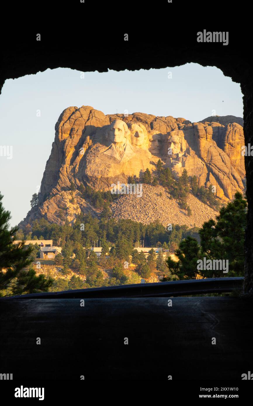 View of Mt. Rushmore National Memorial from the Doane Robinson Tunnel ...