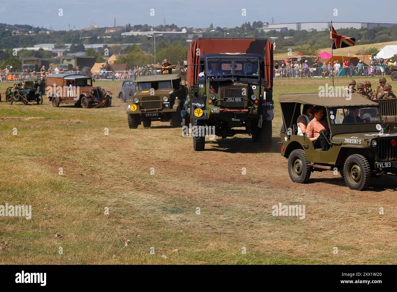 Military vehicles on parade at The Yorkshire Wartime Experience in ...