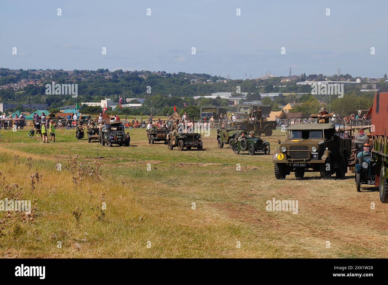 Military vehicles on parade at The Yorkshire Wartime Experience in ...