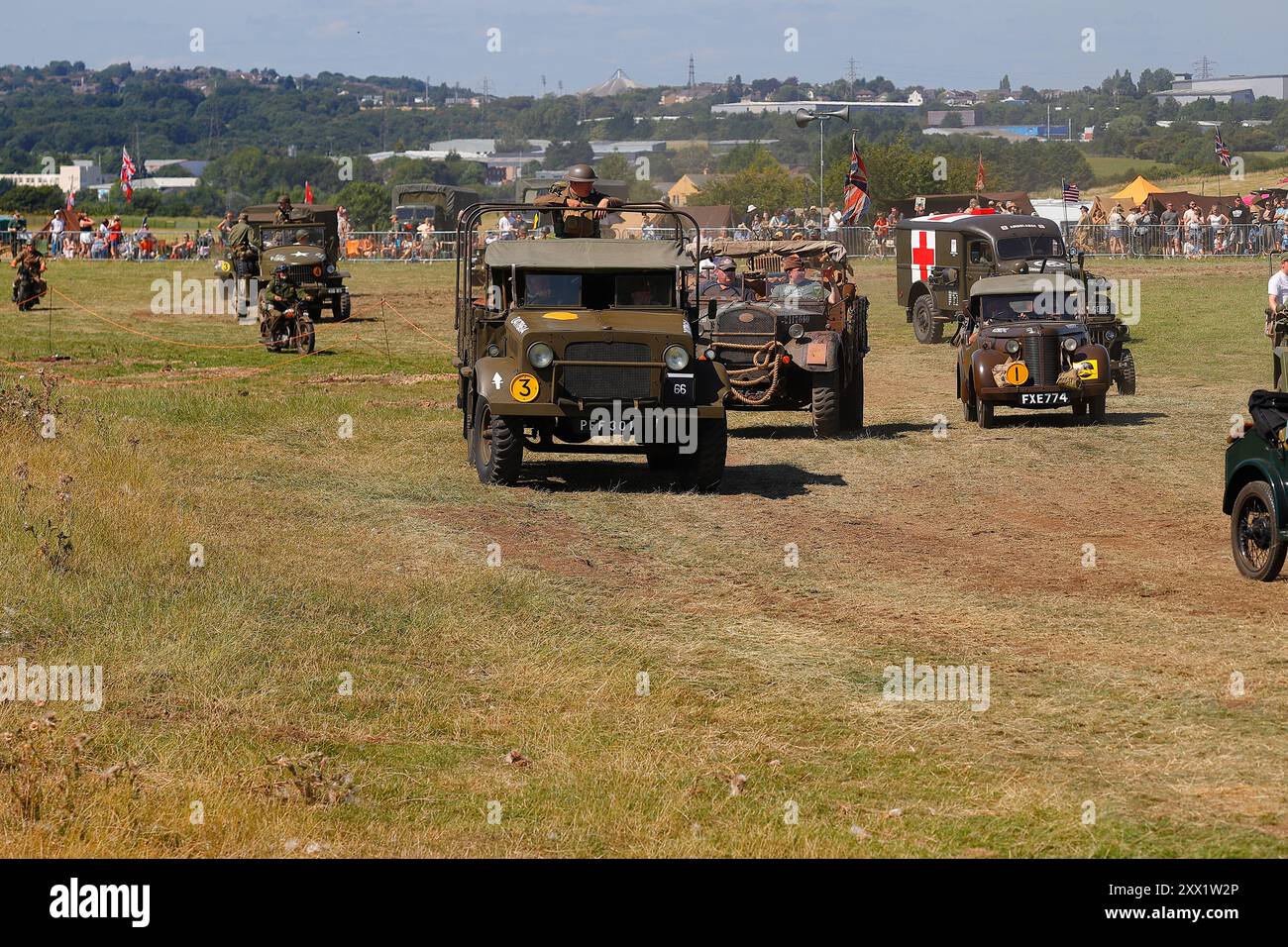 Military vehicles on parade at The Yorkshire Wartime Experience in ...