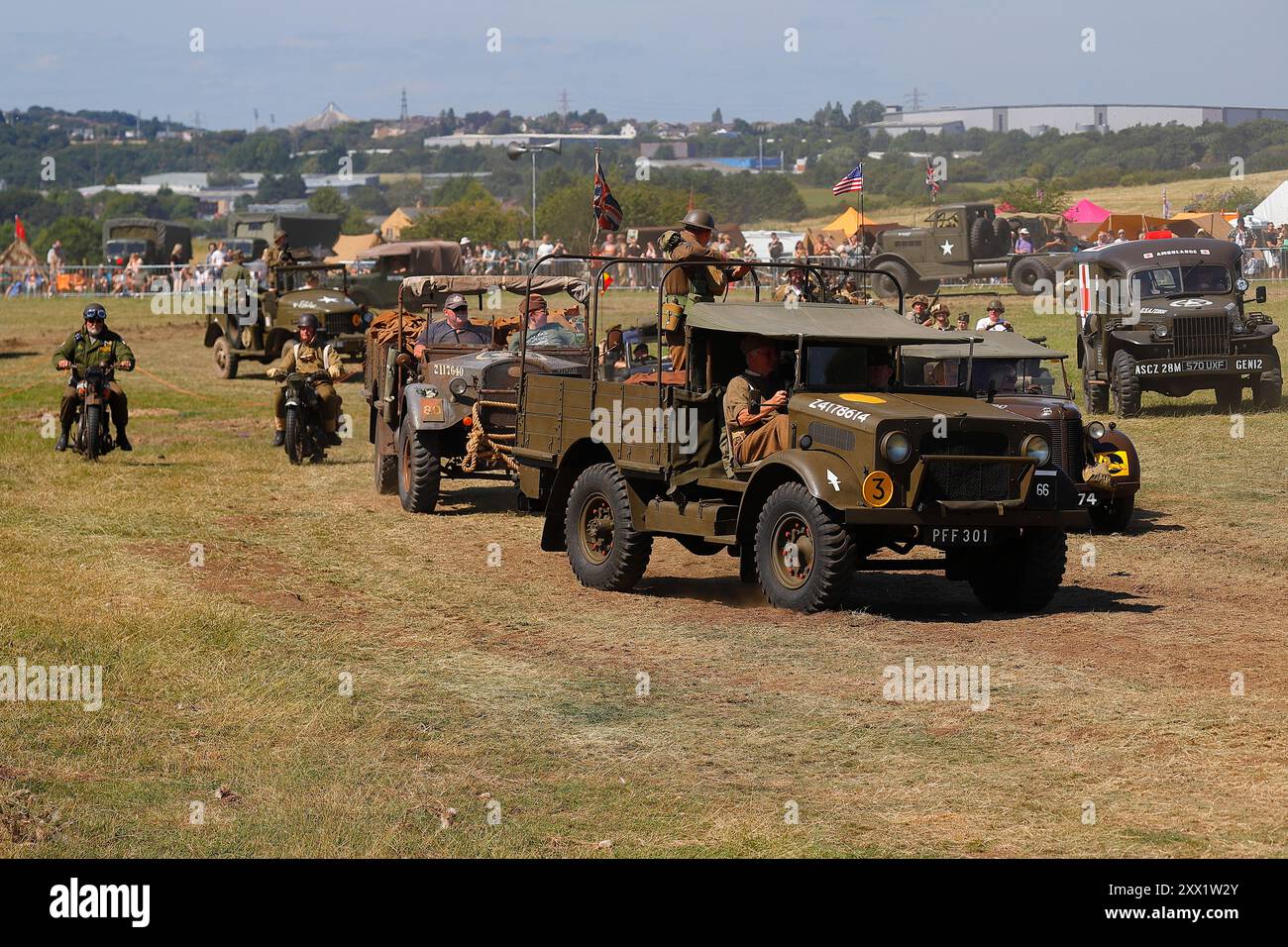 Military vehicles on parade at The Yorkshire Wartime Experience in ...