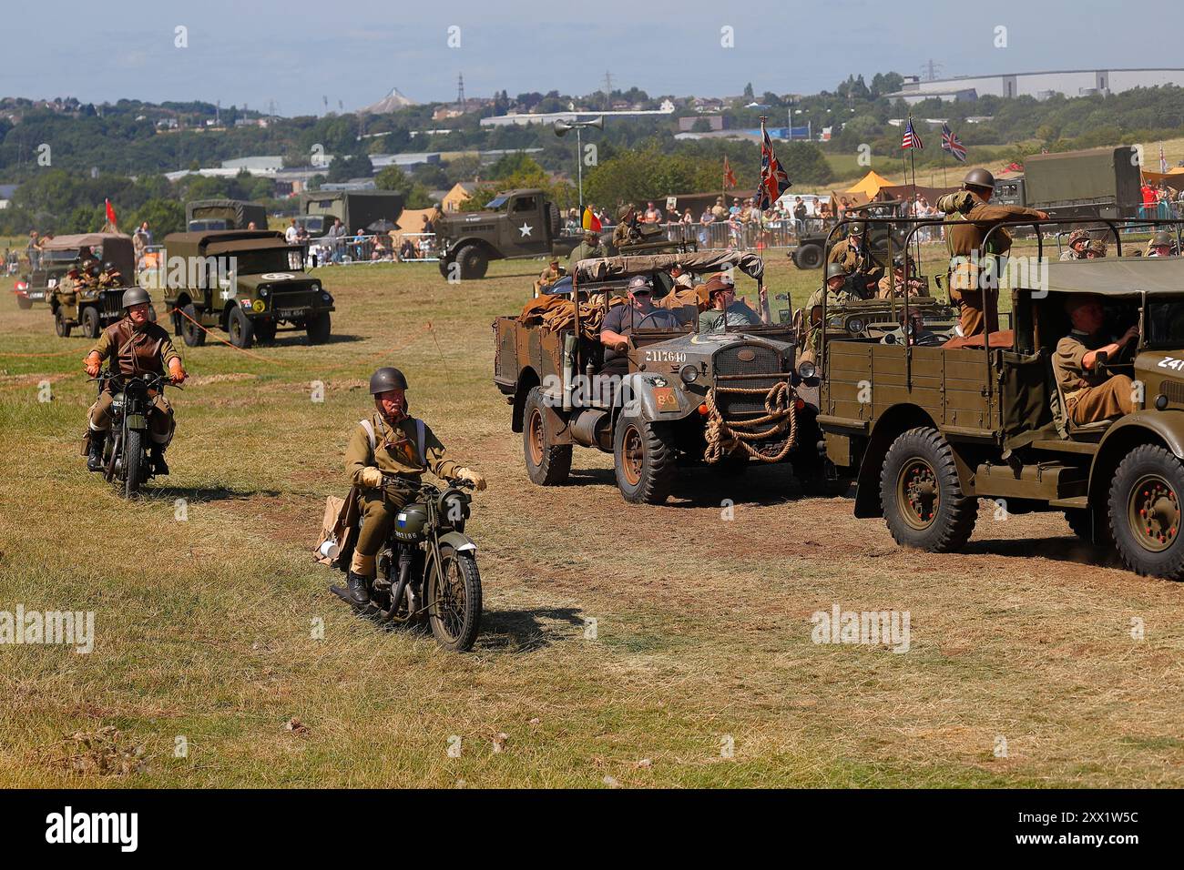 Military vehicles on parade at The Yorkshire Wartime Experience in ...