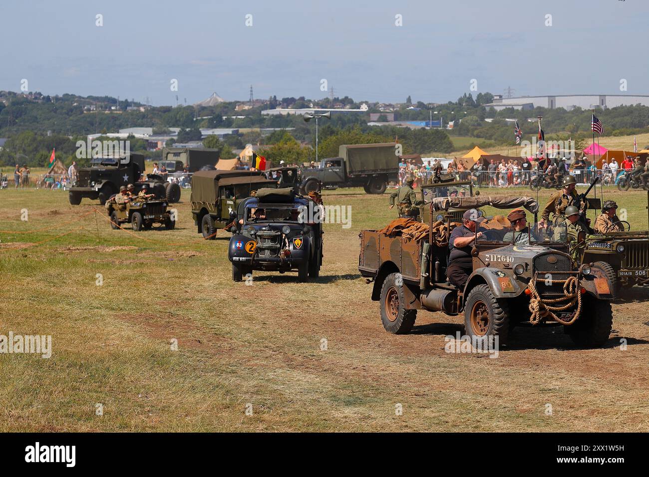 Military vehicles on parade at The Yorkshire Wartime Experience in ...