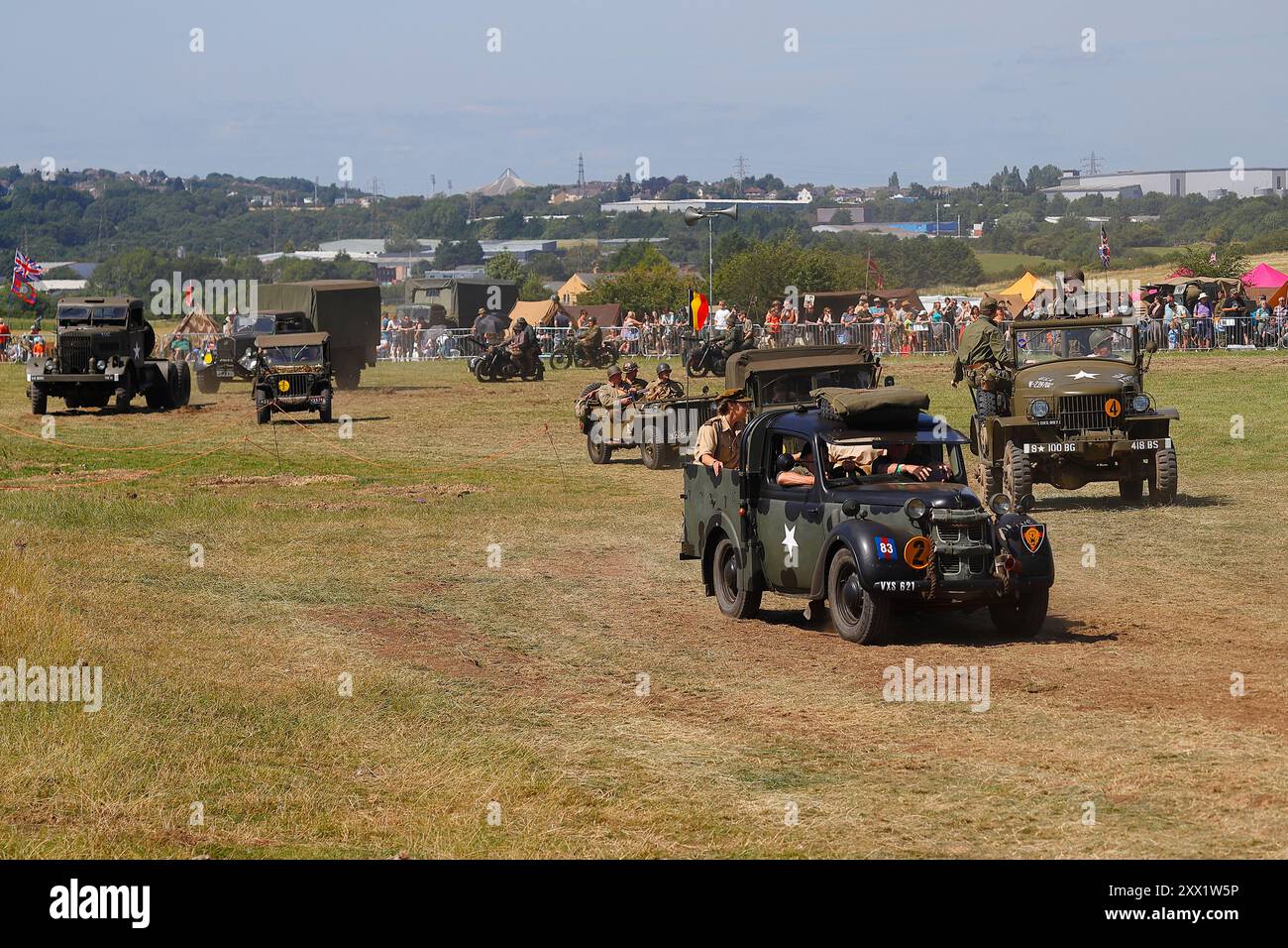 Military vehicles on parade at The Yorkshire Wartime Experience in ...