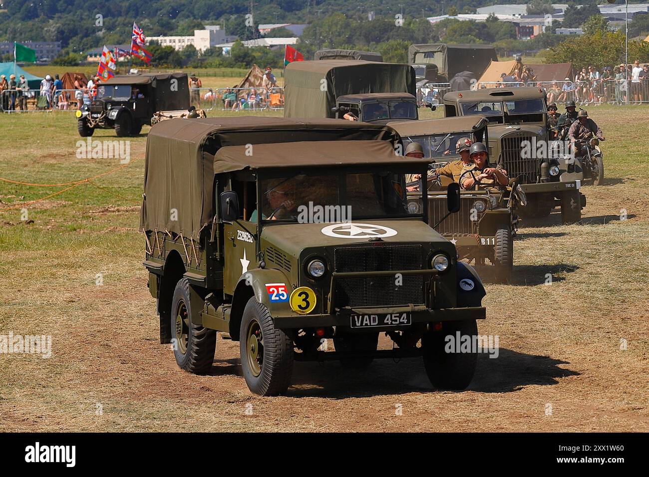 Military vehicles on parade at The Yorkshire Wartime Experience in ...