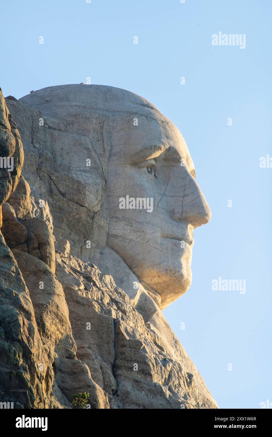 Side view of George Washington at Mt. Rushmore National Memorial, Black ...