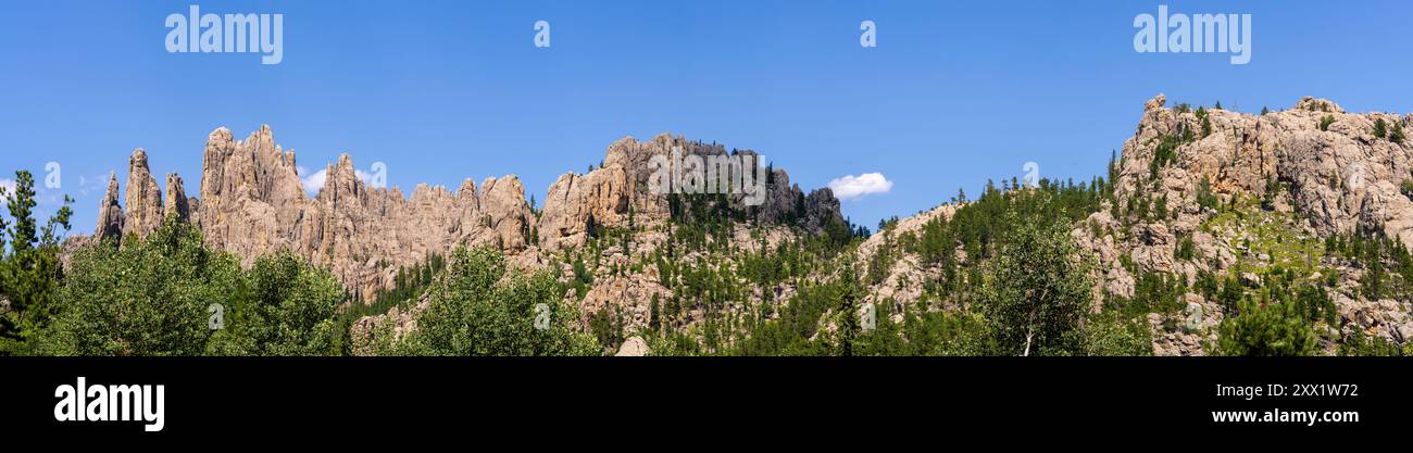 View of The Needles, a formation of granite spires, from the Needles ...