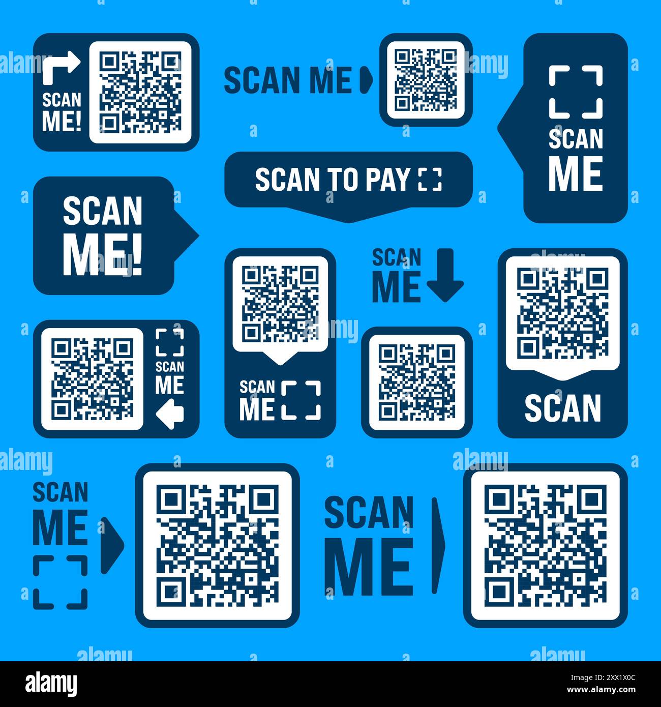 Scan me QR code sticker with text. Online payment. Special offer sale ...
