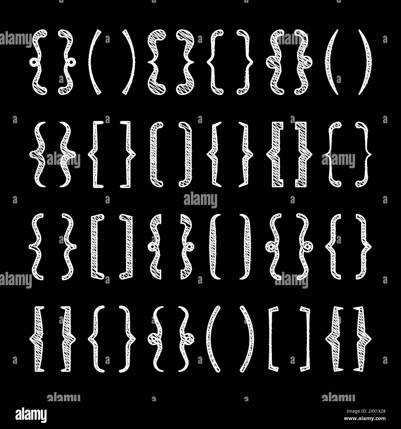 Shaded text brackets, black quotation box. Curly, square and corner ...