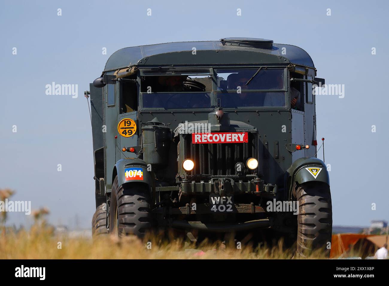 A military recovery truck on parade at The Yorkshire Wartime Experience ...