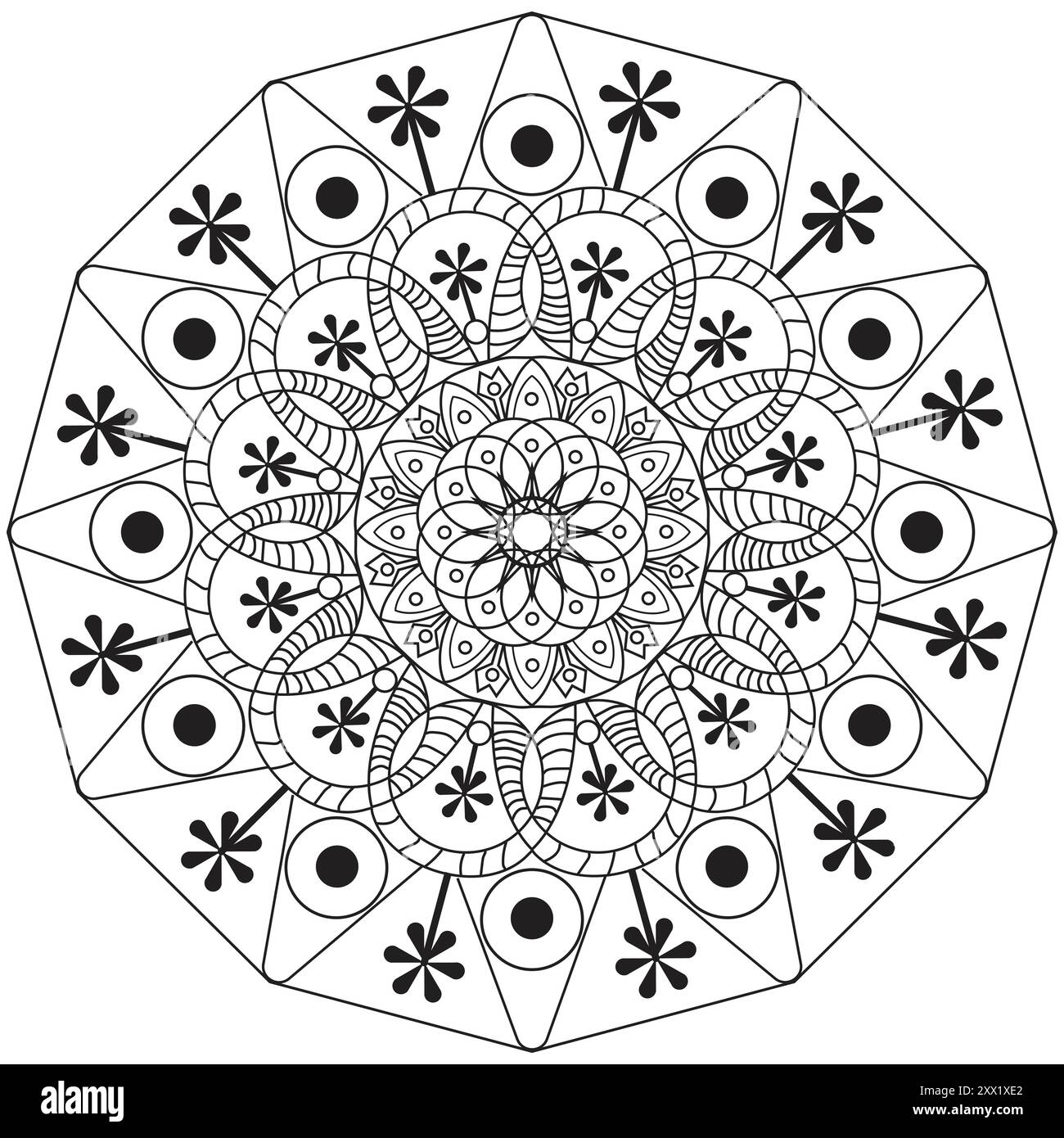 Round pattern mandala decorative Stock Vector Images - Alamy