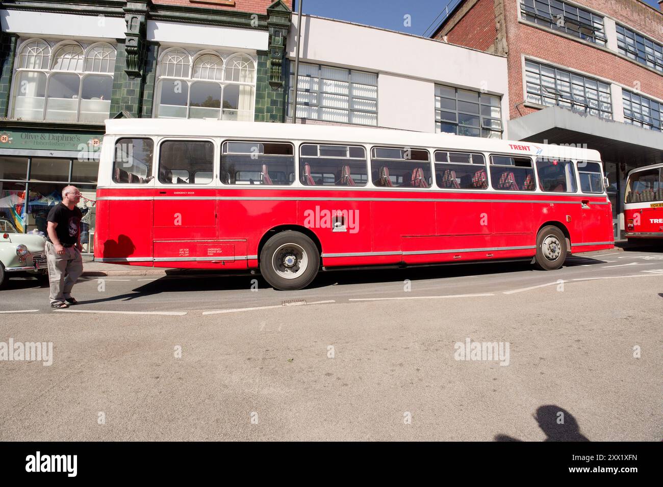 Classic retired British bus on display Stock Photo - Alamy
