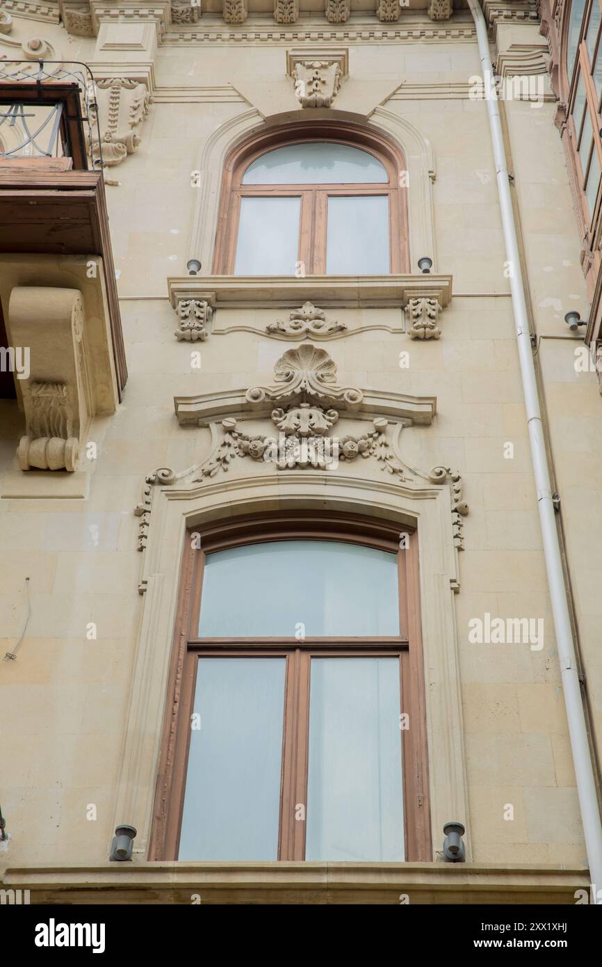 style ancient window in Baku old town . Different Angles Perspective ...