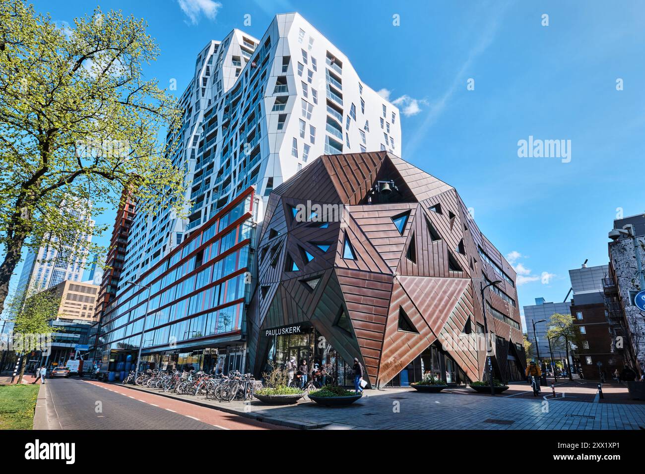 Rotterdam, Netherlands - April 10, 2024: Pauluskerk, the modern St ...
