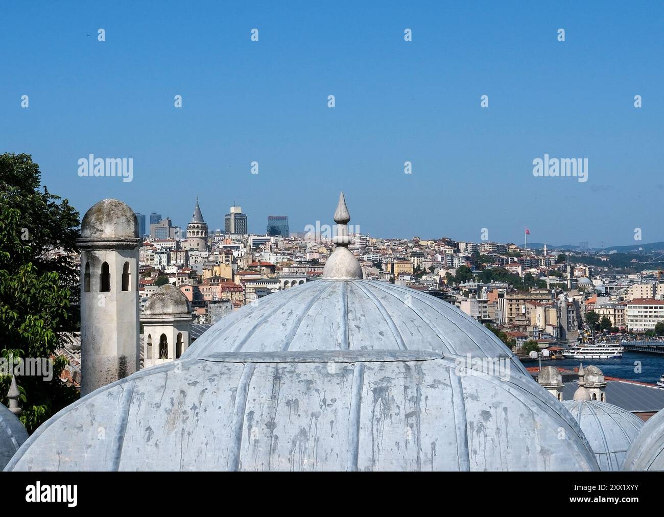 View from the Suleymaniye Mosque complex to the Golden Horn, Istanbul ...