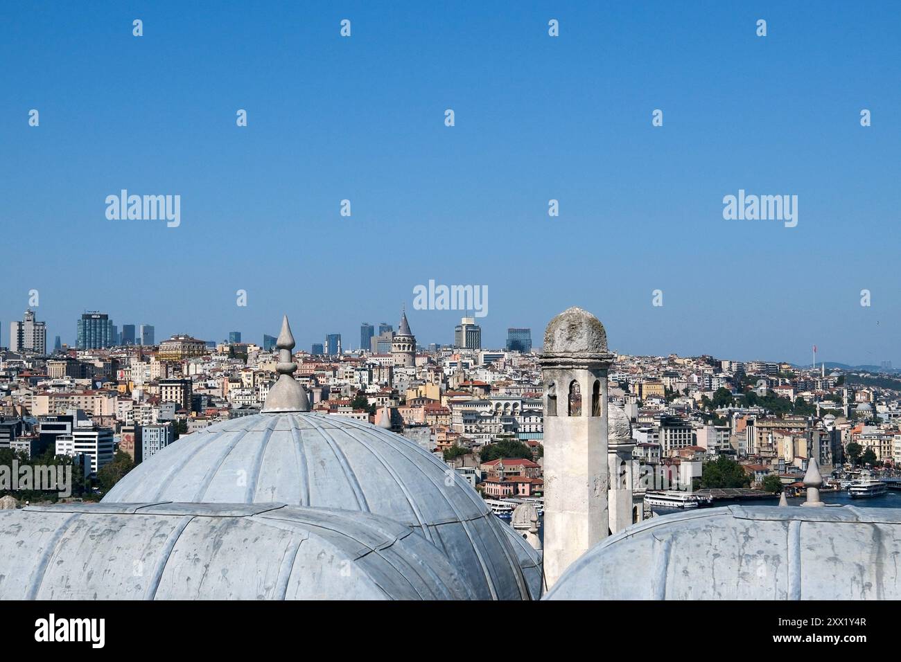 View from the Suleymaniye Mosque complex to the Golden Horn, Istanbul ...