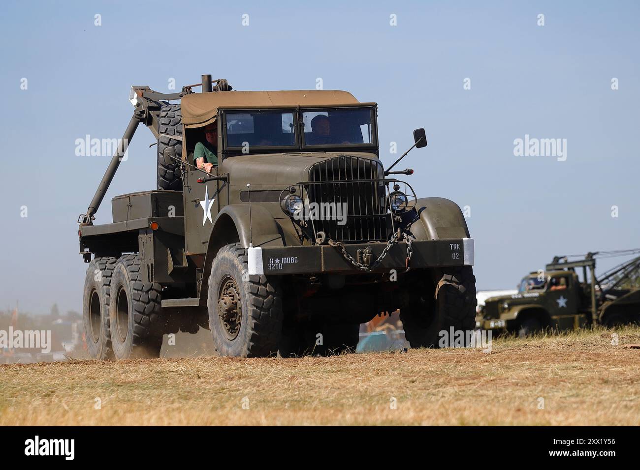 WW2 military recovery truck on parade at Yorkshire Wartime Experience ...
